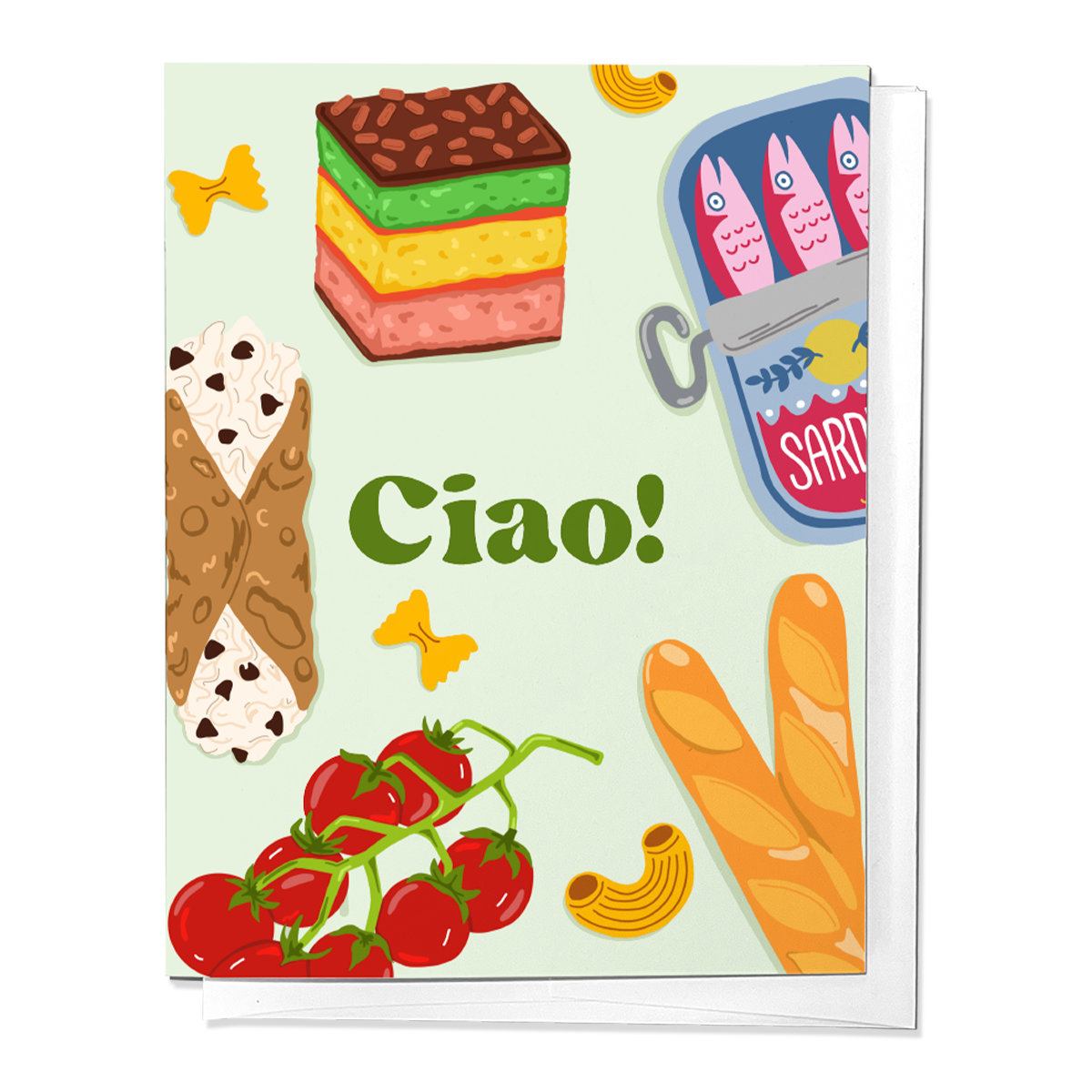 Ciao! Italian Foods and Desserts General Greeting Card – ParcelIsland