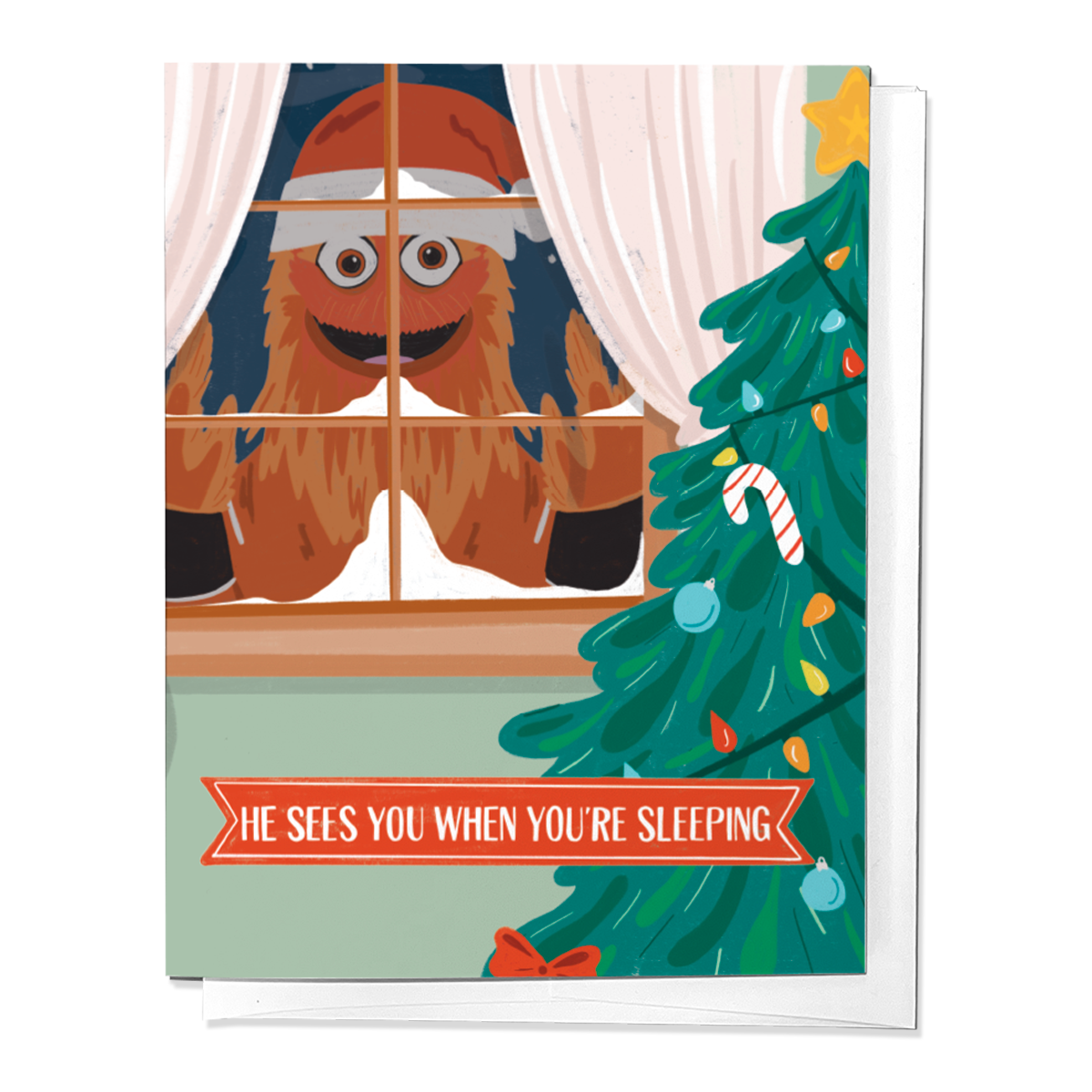 He Sees You Gritty Clause Holiday Christmas Greeting Card – ParcelIsland