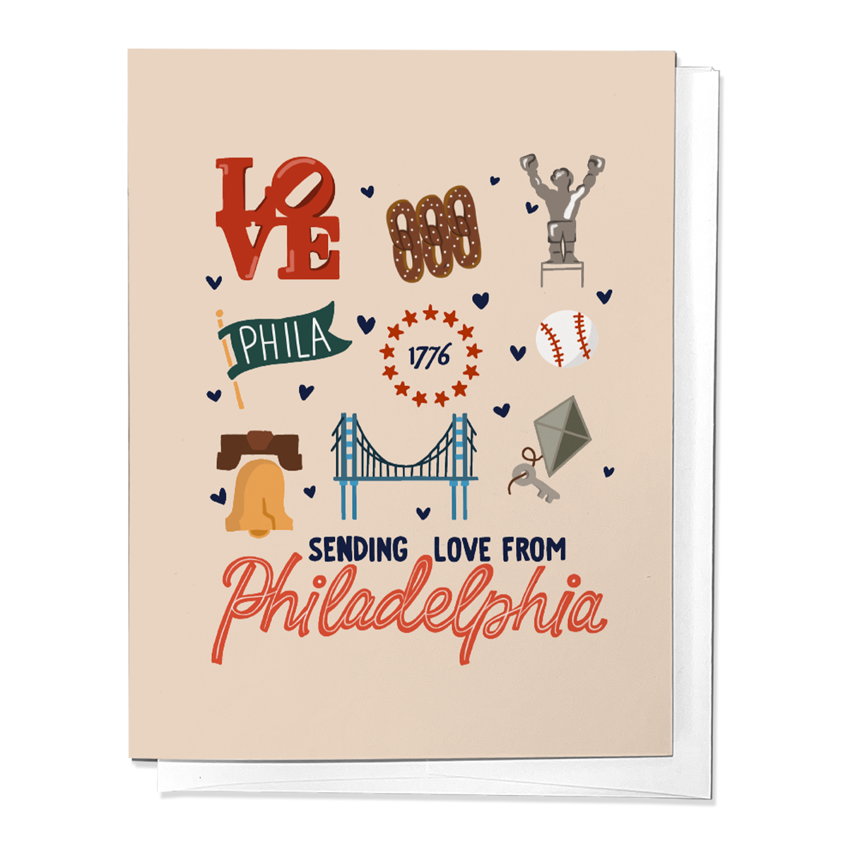 Sending Love from Philadelphia Pennsylvania, Greeting Card – ParcelIsland